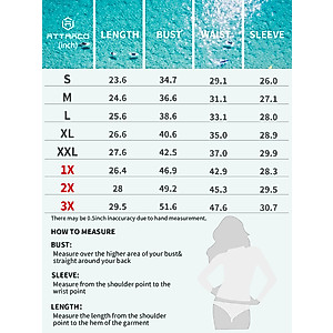 ATTRACO Womens Rash Guard Long Sleeve Sun Protection Swim Shirts Swim Top Aqua L