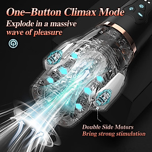 Male Masturbator Adult Toys, Mens Sex Toys Automatic Sucking Masturbators Penis Pump with 5 Suction & 10 Vibration, Male Stroker with Powerful Side Motor Men Masturbation Sex Toys for Men Black