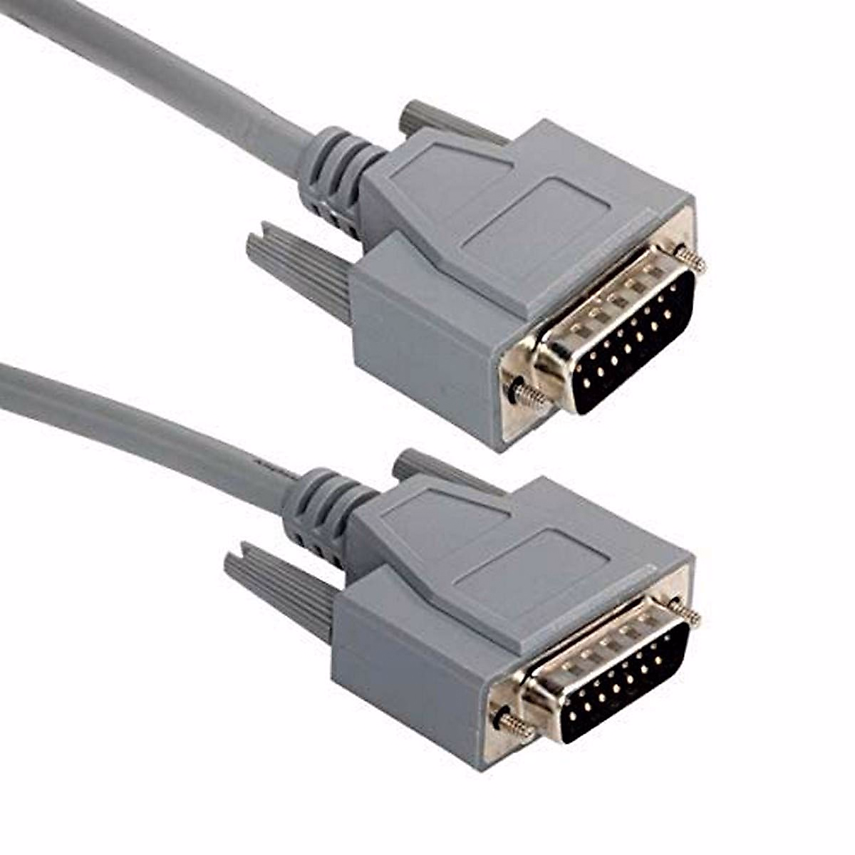 Amphenol CS-DSDMDB15MM-005 15-Pin DB15 Deluxe D-Sub Cable, Shielded, Male/Male, 5', Gray