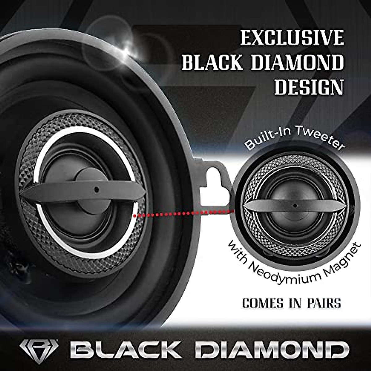 BLACK DIAMOND DIA-35.2 3.5" Coaxial Speaker Car Audio 2 Way 4-Ohm 60 Watts (2 Speakers)