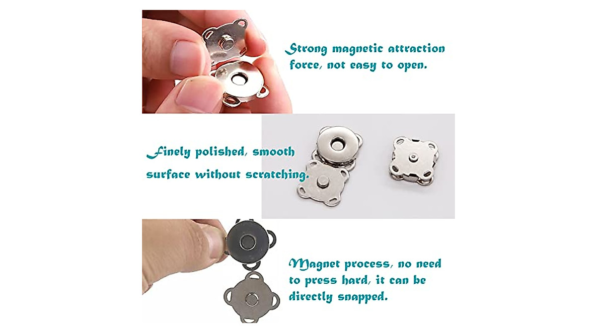 Silver Magnetic Snap Buttons for DIY Crafts | EuTengHao