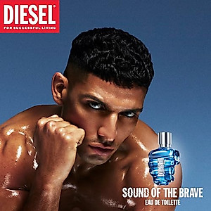 Diesel Sound of the Brave Eau de Toilette Spray Cologne for Men - Bison Grass Accord, Amber Woods & Juniper Essence, 1.7 Fl Oz