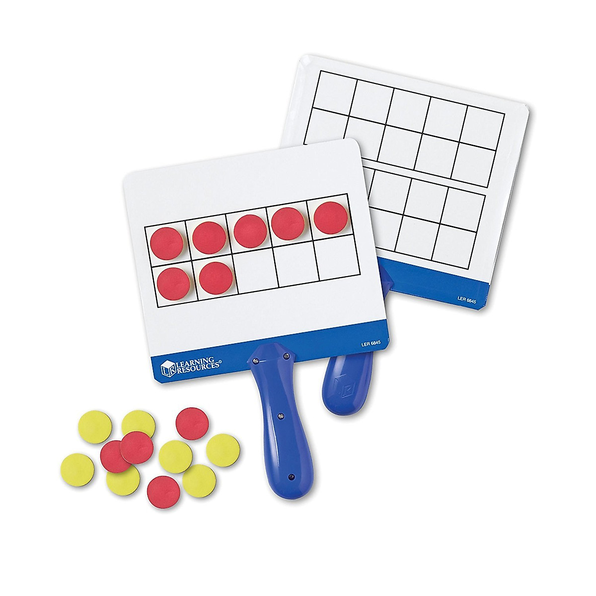 Learning Resources Magnetic Ten-Frame Answer Boards (Set of 4) and 100 Counters + Learning Resources Time Activity Set - 41 Pieces