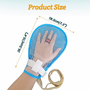DUNBRI Hand Restraint Gloves for Dementia, Anti Scratch Bed Restraint Mitts, Breathable Protective Gloves for Elderly Daily Care