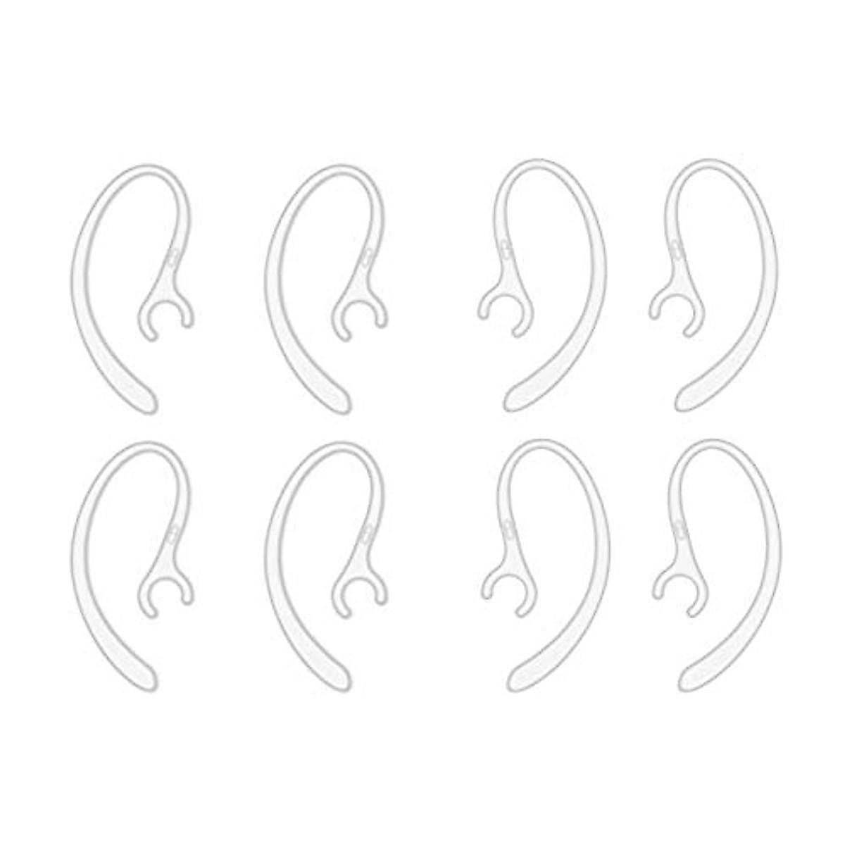 Zotech Replacement 8 Pack Ear Hooks Universal Small Clamp Loop Clip for Plantronics, Samsung,Motorola,LG, Jabra & Many Other Bluetooth Headset (Clear)