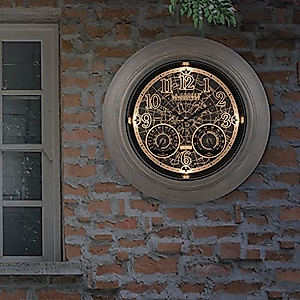 La Crosse Technology 435-3256A-C-INT 21" Indoor/Outdoor Metal Atomic Analog Clock with Lighted Constellation Dial