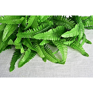 LSKYTOP 4 Pack Artificial Ferns Plants 16Inch Artificial Shrubs Boston Fern Bush Plant Silk Ferns Leaves UV Protected for Home Kitchen Garden Wall Decor Indoor Outdoor Use(Pot is not Include)