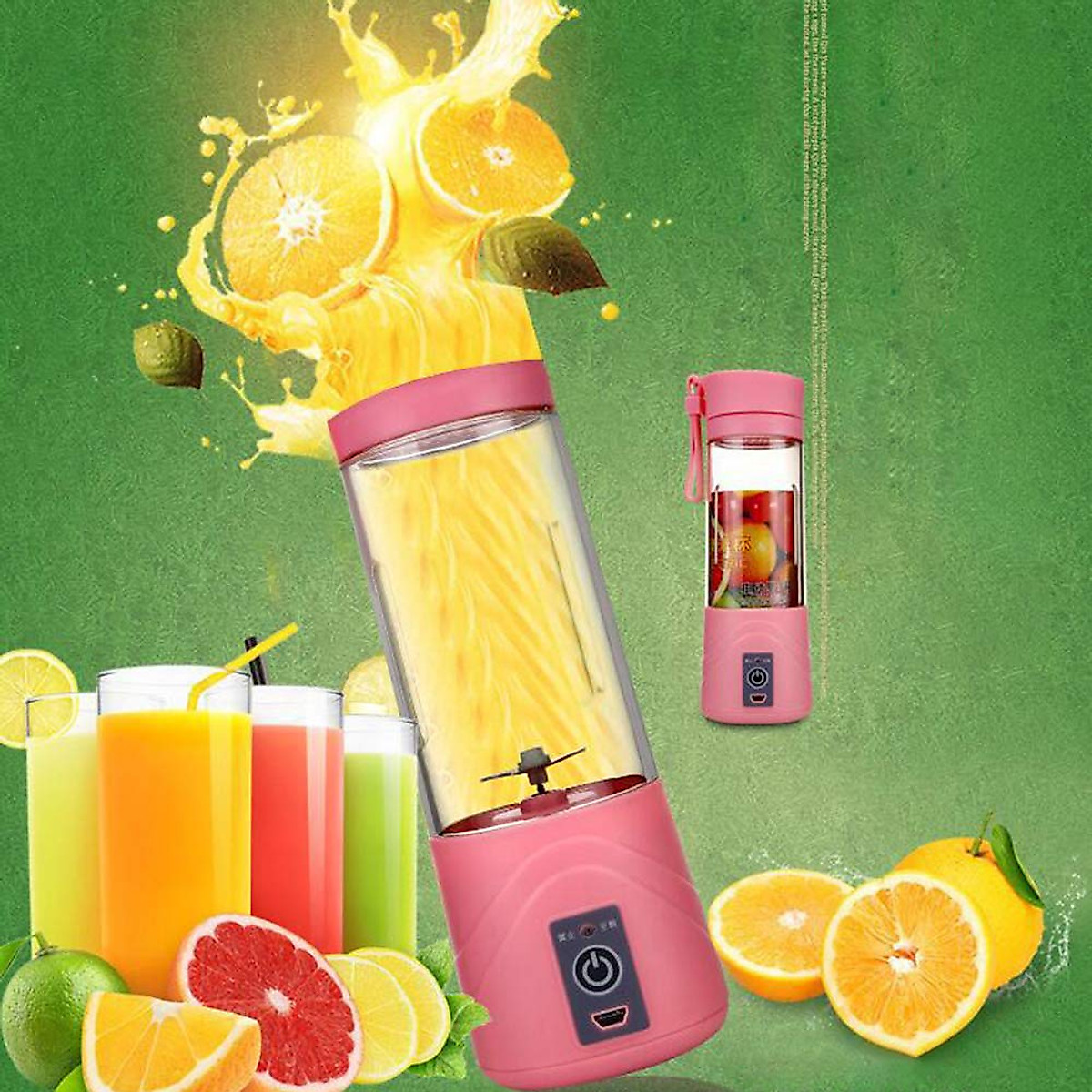 Luwsldirr 400ml Portable USB Electric Maker Blender Squeezer Bottle Fruit Juicer Smoothie