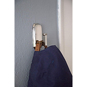 HIGH & MIGHTY 515804 Decorative Metal Hook, Easy Tool-Free Dry Wall Installation, Scalloped, Holds up to 25lb, Satin Nickel