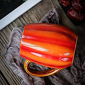 YINYUEDAO Pumpkin Cup Ceramic Coffee Mugs and Tea Mug, Halloween, Thanksgiving, Christmas, Birthday and Fall Gifts for Family or Friend, Gift Box Packaging / 12 OUNCE