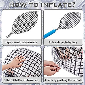 30 Pcs Disco Ball Balloons 32" 22" 10" 4D Disco Balloons 70s Disco Party Decorations Round Metallic Silver Disco Foil Balloons Mirror Disco Balloons for Disco Dance Party Birthday Wedding Supplies