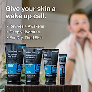 Every Man Jack Daily Energizing Face Wash for Men - Deeply Cleanse, Moisturize, and Revive Dry, Tired Skin with Hyaluronic Acid and Caffeine - 5 oz Men's Face Wash - Twin Pack