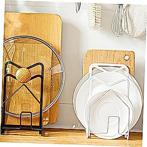 ULTECHNOVO Car Stickers Red Kitchen Storage Rack Cutting Board Rack Drain Storage Shelf Pot Cover Chopping Board Stand Shelf White Iron Kitchen Shelf Chopping Board Organizer