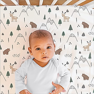 The Peanutshell Woodland Camo Crib Bedding Set for Baby Boys - 3 Piece Nursery Bed - Comforter, Fitted Sheet, Skirt