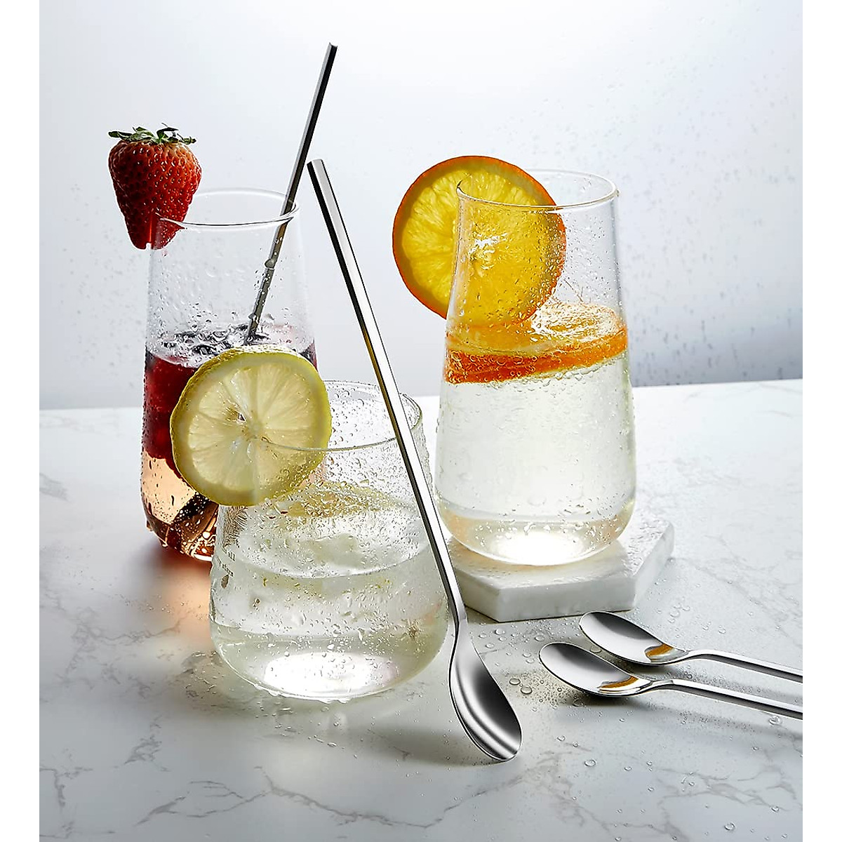 KEAWELL 4-Piece Premium Ice Tea Spoon, 18/10 Stainless Steel, 9" Long Spoons for Stirring, Super Solid, Gift Box