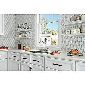 Pfister G136-200S Pfirst Series 2-Handle Kitchen Faucet in Stainless Steel, 1.8gpm