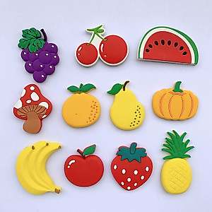 VLOOK Fridge Magnets for Toddlers Soft Rubber Safety Magnets for Kids Children Magnets Baby Magnetic Toys Educational Gift (Fruit)