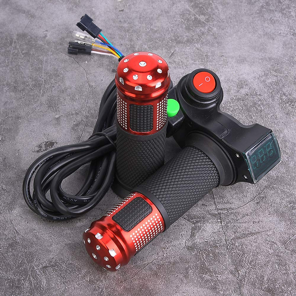 Pair of Voltage Display for E-Bike, Universal LED Battery Voltage Real-Time Display Throttle for 12-99V Ebike Scooter