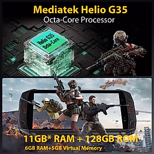 Ulefone Armor 15 Rugged Smartphone, Built in TWS Earbuds, 6600mAh Big Battey, IP68/IP69K Waterproof Phones Unlocked, 11GB+128GB, 12MP+13MP+16MP, 5.45-in HD+, Android 12, Dual Speakers, Face ID, Blue