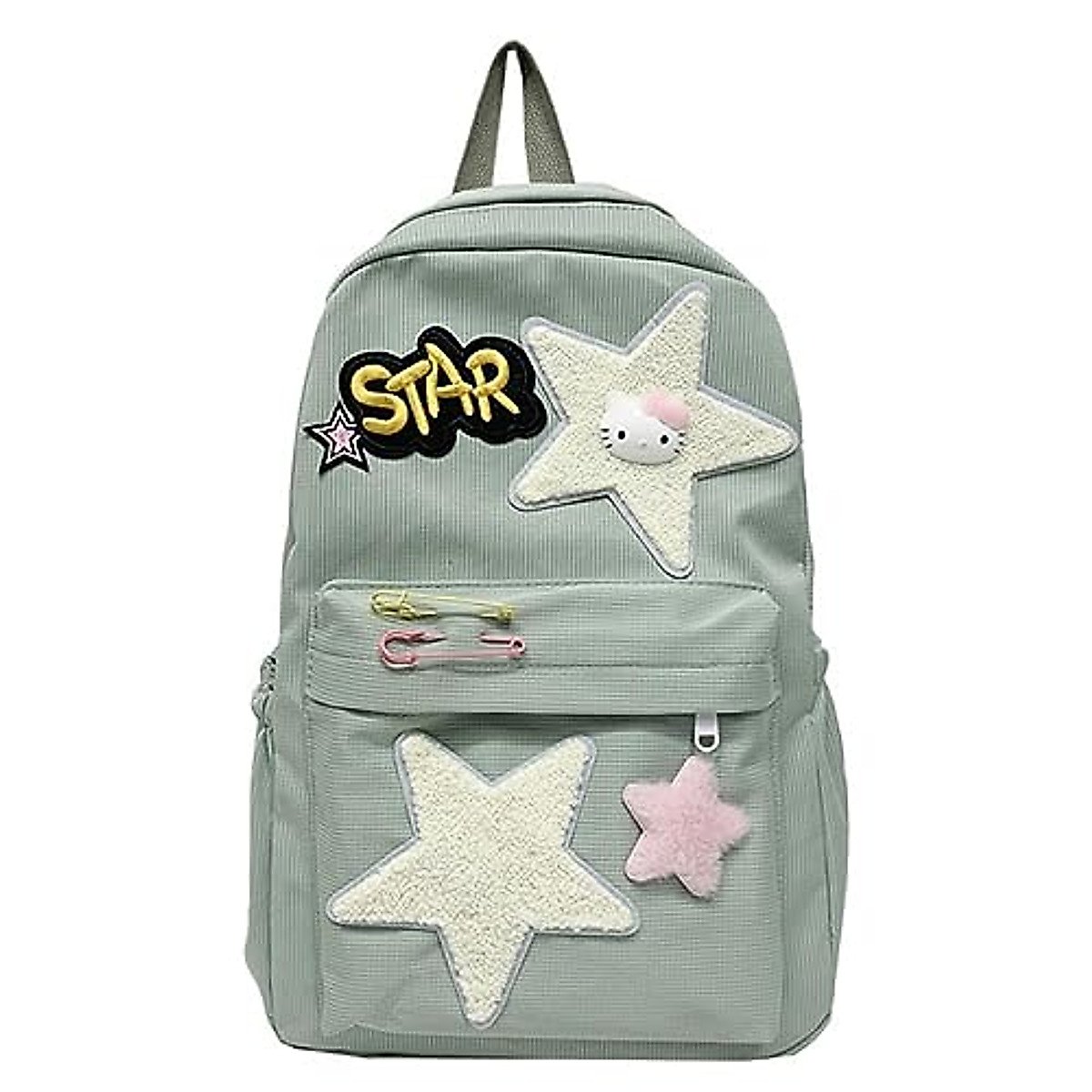 Cute Backpack for Women Men, Kawaii Y2K Grunge Trendy Colorful Harajuku Hiking Travel Backpack Aesthetic Backpack (Green)