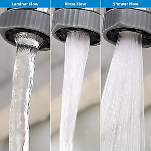 1440° Rotating Faucet Extender(Updated from 1080°), 3-funciton Faucet Aerator, Faucet Attachment with Female/Male Thread for Bathroom or Kitchen, Plastic Faucet Nozzle,Robotic Arm Sink Aerator Chrome