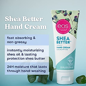 eos Shea Better Hand Cream - Eucalyptus Natural Shea Butter Hand Lotion and Skin Care 24 Hour Hydration with Shea Butter & Oil 2.5 oz