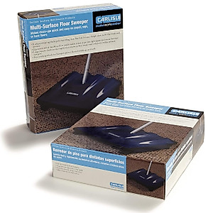 Carlisle FoodService Products 3639914 Duo-Sweeper Multi-Surface Cordless Floor Sweeper, 10" Sweeping Path