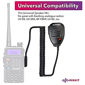 Original Baofeng Mic for Ham Radio Most Wanted Among Baofeng UV-5R Accessories. Shoulder Speaker Compatible with Baofeng bf-f8hp UV-5R UV-5R Plus UV-82 UV-82hp ​can be Used as Police Radio Mic