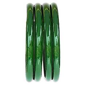 JD'Z COLLECTION Indian Jewelry Glass Bangles for Women Bollywood Plain Glass Bangles Set of 4p Traditional Costume Matching Bracelets Bangles For Women/Girls (Green 2.8)
