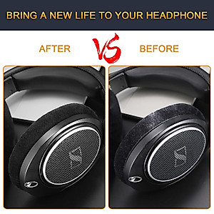 Gvoears HD598 Ear Pads Cushions for Sennheiser HD598 HD598 Cs HD598SE HD 598 SR HD518 HD558 HD595 HD599 HD569 HD579 HD560s Headphones Earpads,Headset Ear Cushions Earmuffs Comfort Black Dense Velvet