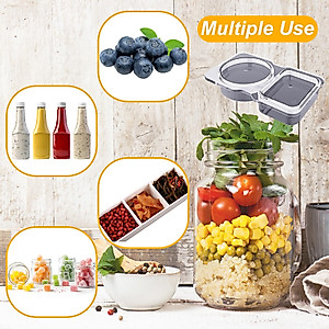 40PCS Double Compartment Snack Containers with Lids,Square & Round Condiment Containers with Lids,Disposable Double Compartment Snack Containers,Easy To Carry, Suitable for Takeout and Outdoor