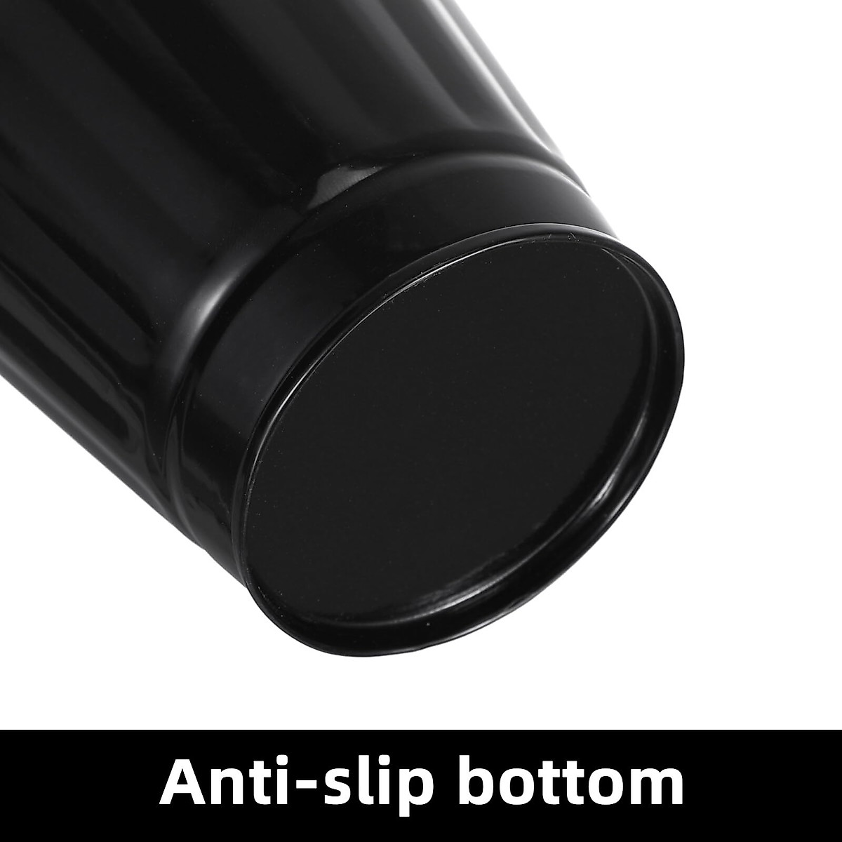 MAGICLULU Mini Galvanized Trash Can Metal Bucket with Lid Tabletop Small Wastebasket Tiny Rubbish Bin Flower Pot Cute Pen Cup Holder for Makeup Brush Coin Black