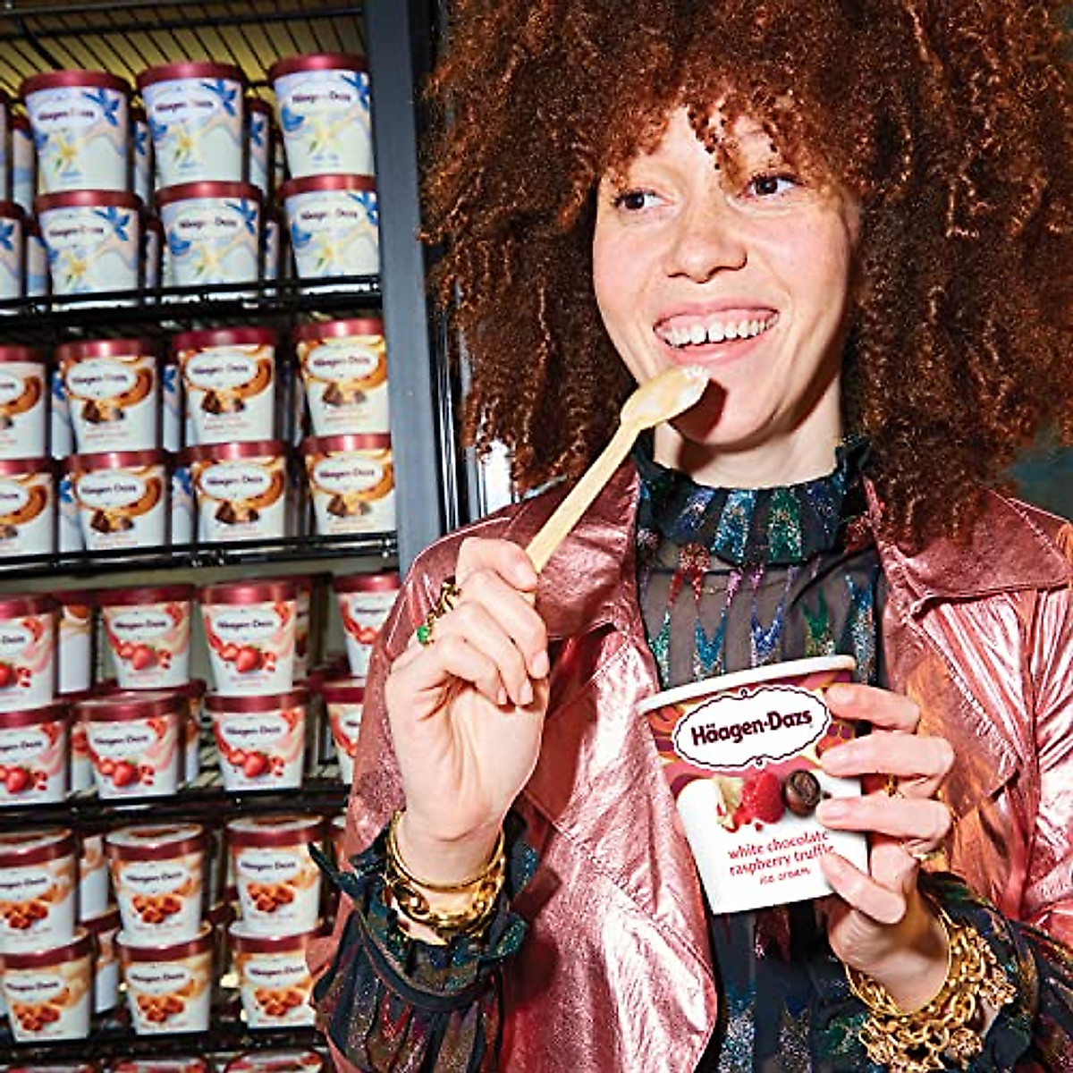 Haagen-Dazs Ice Cream, White Chocolate Raspberry Truffle, 14 Fl Oz (Frozen)