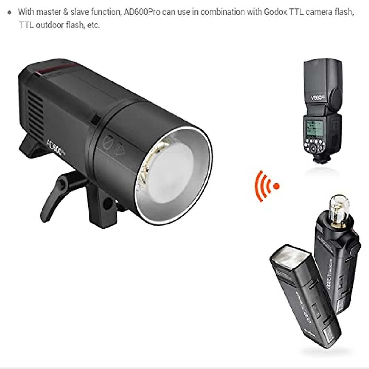 Godox AD600 Pro AD600Pro Godox Flash for Canon Nikon Sony Fujifilm Olympus Panasonic Camera,Built-in Godox 2.4G Wireless X System,600Ws TTL Outdoor Flash with Li-ion Battery HSS 1/8000s Strobe Light