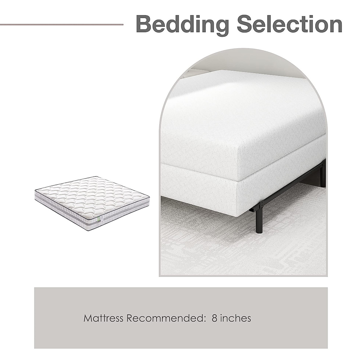 Nightell 7 Inch Metal Platform California King Bed Frame,Bed Base for Box Spring,Non-Slip,Easy Assembly,Heavy Duty Cal King Bed Frame Black