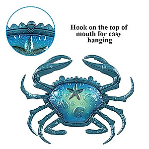 LIFFY Metal Crab Wall Art Decor Ocean Wall Hanging Coastal Wall Sculptures Beach Theme Wall Decoration for Indoor Outdoor Bathroom Bedroom Living Room Garden Pool Patio
