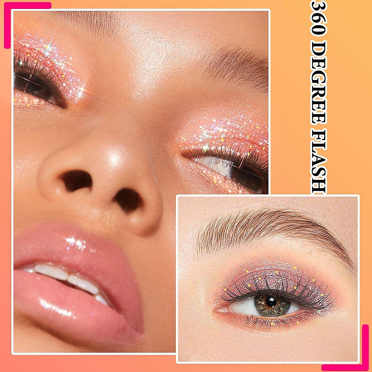 DuoZeng Liquid Glitter Eyeshadow,Liquid Sparkling Eye Shadow Under Eye Shadow Bling,Long Lasting,Quick Drying,Easy to Apply,Pigmented Liquid Glitter Eye Shadow for Crystals Eye Makeup(#05)