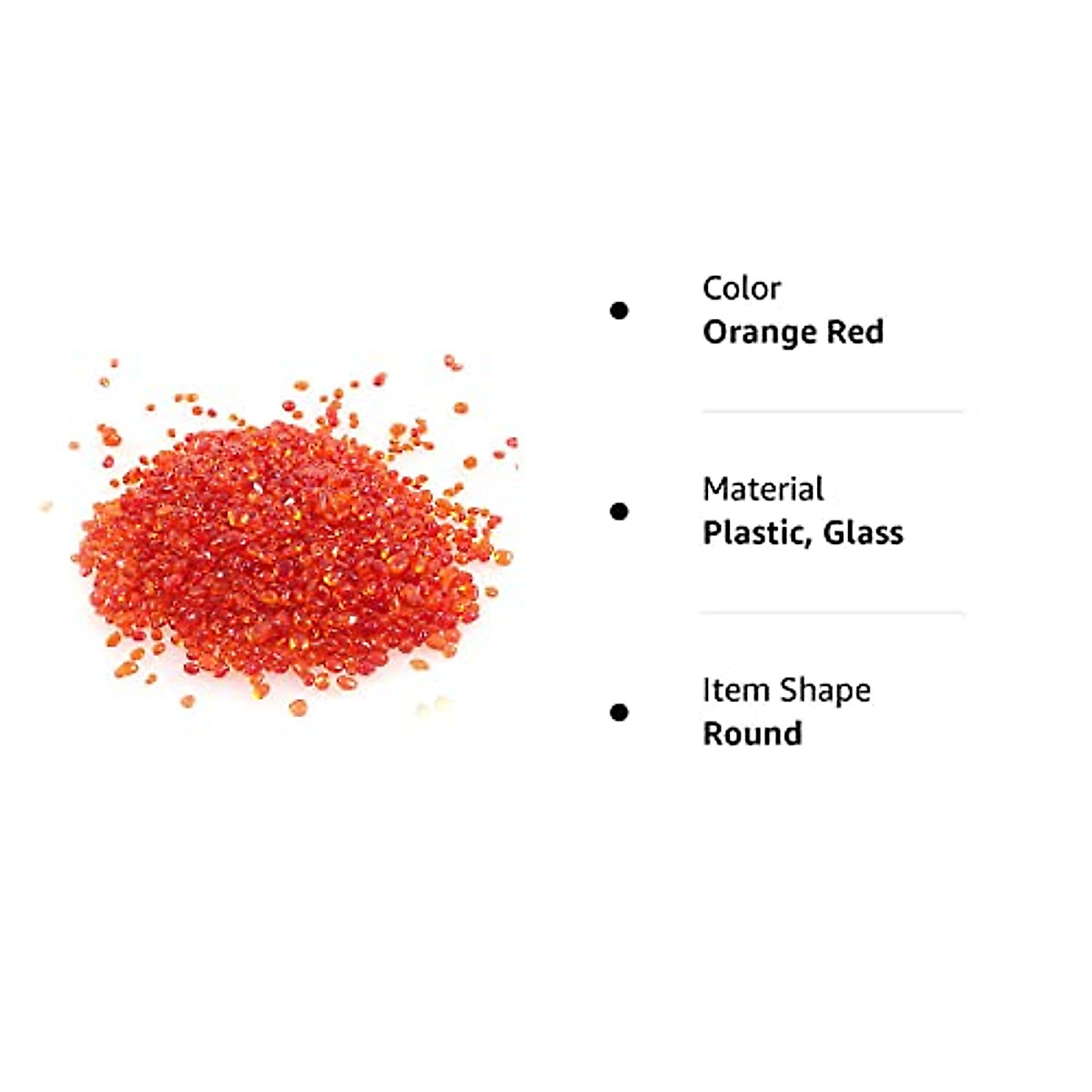 Reflective Tempered High Luster Fire Glass, Glass Gravel Marbles,Fire Glass Rocks Pebbles,Vase Fillers Glass Beads for Aquarium Garden Decoration 3-6mm 305g/10.75oz/0.67lbs (Orange Red)