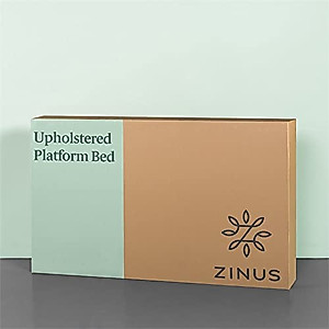 ZINUS Dori Upholstered Platform Bed Frame with Wingback Headboard / Mattress Foundation / Wood Slat Support / No Box Spring Needed / Easy Assembly, Queen