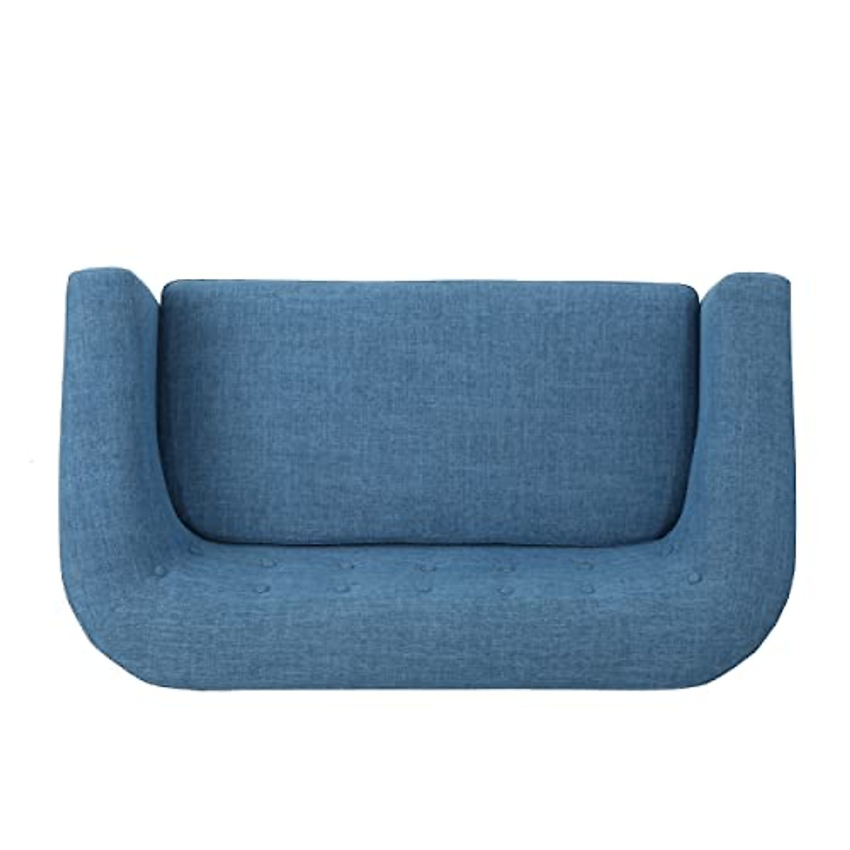GDFStudio Christopher Knight Home Bridie Mid-Century Modern Loveseat, Muted Blue Fabric