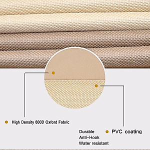 Gas Fire Pit Cover Square - 600D Heavy Duty Patio Outdoor Fire Pit Table Cover with PVC Coating,100% Waterproof,Air Vents,Fits for 29/30/31/32 inch Fire Pit / Table Cover (32”L x 32”W x 24”H,Beige)