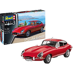 Revell 07668 Jaguar E-Type (Coupé) 1:24 Scale Unbuilt/Unpainted Plastic Model Kit, Red