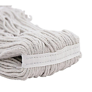 Soro Essentials- 32 oz. Cotton Webbed Mop Replacement Head- Commercial Loop-End Banded Cotton Webbed Mop Head Heavy Duty Mop Head for General and Floor Cleaning