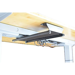 KT BRIDGE Under-Desk Keyboard Tray Mount for Electric Standing Desks - Clear the Crossbar on sit stand up desk frames standup desk adjustable desk accessories desk organizers and accessories