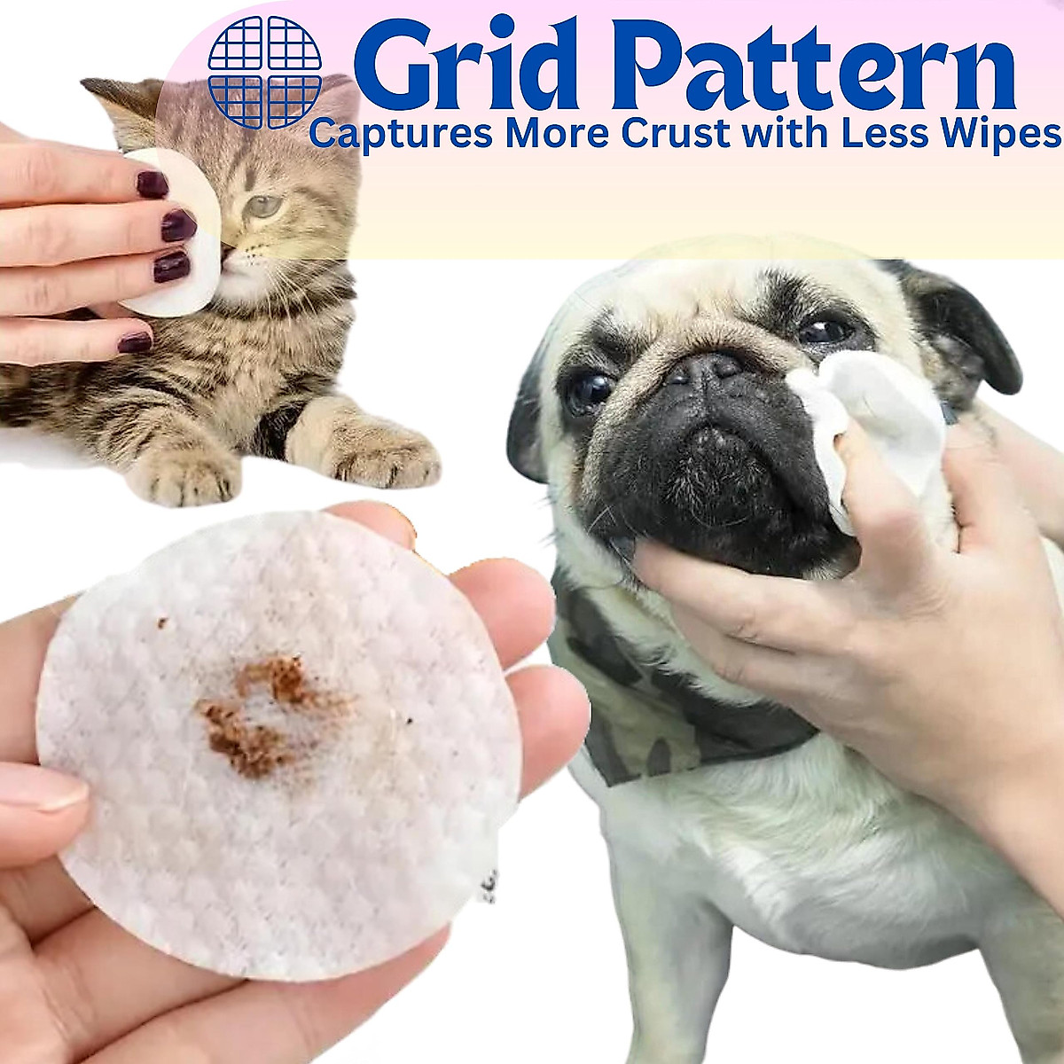 Dog Eye Wipes for Discharge and Crust, Tear Stain Remover Wipes for Shih-Tzu, Yorkies, Pekingese, Pugs, Schnauzers, and Cats,120 Non-Irritant Pre-Soaked Eye Wash Pads for Dogs and Cats [120ct]