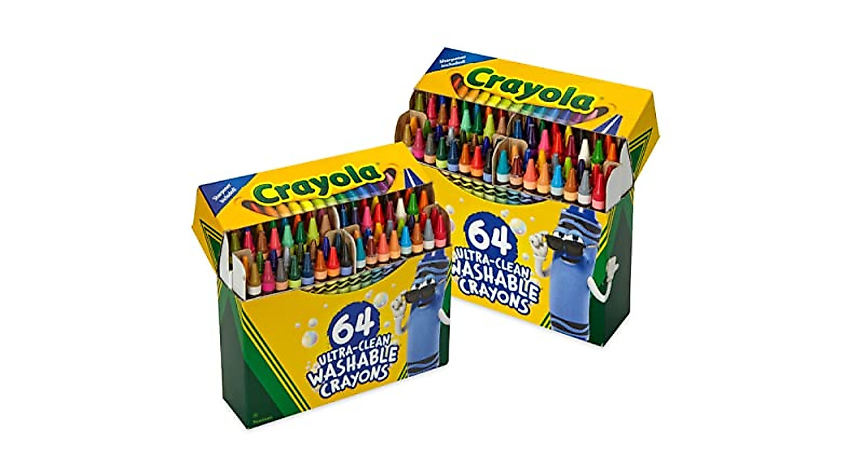 Crayola 128 Washable Crayon Set for Kids - Bulk & Easy Clean