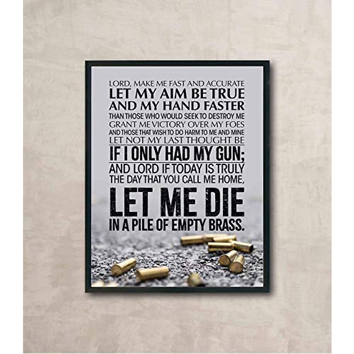 "Lord, Make Me Fast & Accurate" Gun Prayer Wall Art Sign -11 x 14" Pro Second Amendment Poster Print-Ready to Frame. Rustic Decor for Home-Man Cave-Garage-Shop. Perfect Gift for All Gun Owners!