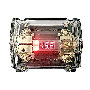 KCT Car Audio Digital Led Display Fuse Holder ANL Include 2 Fuses Distribution Block 1 Way in 2 Way Out