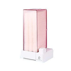 TTSITG Automatic Cotton Pad Dispenser, Square Press Out Cosmetic Cotton Makeup Removers Pad Holder Makeup Cotton Pads Organizer for Bathroom Vanity Countertop (Pink)