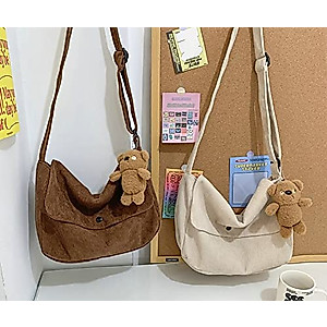 Corduroy Messenger Bag Hobo Bag for Women Large Capacity Shoulder Bag Handbags Chic Stylish Crossbody Bag Tote Bag